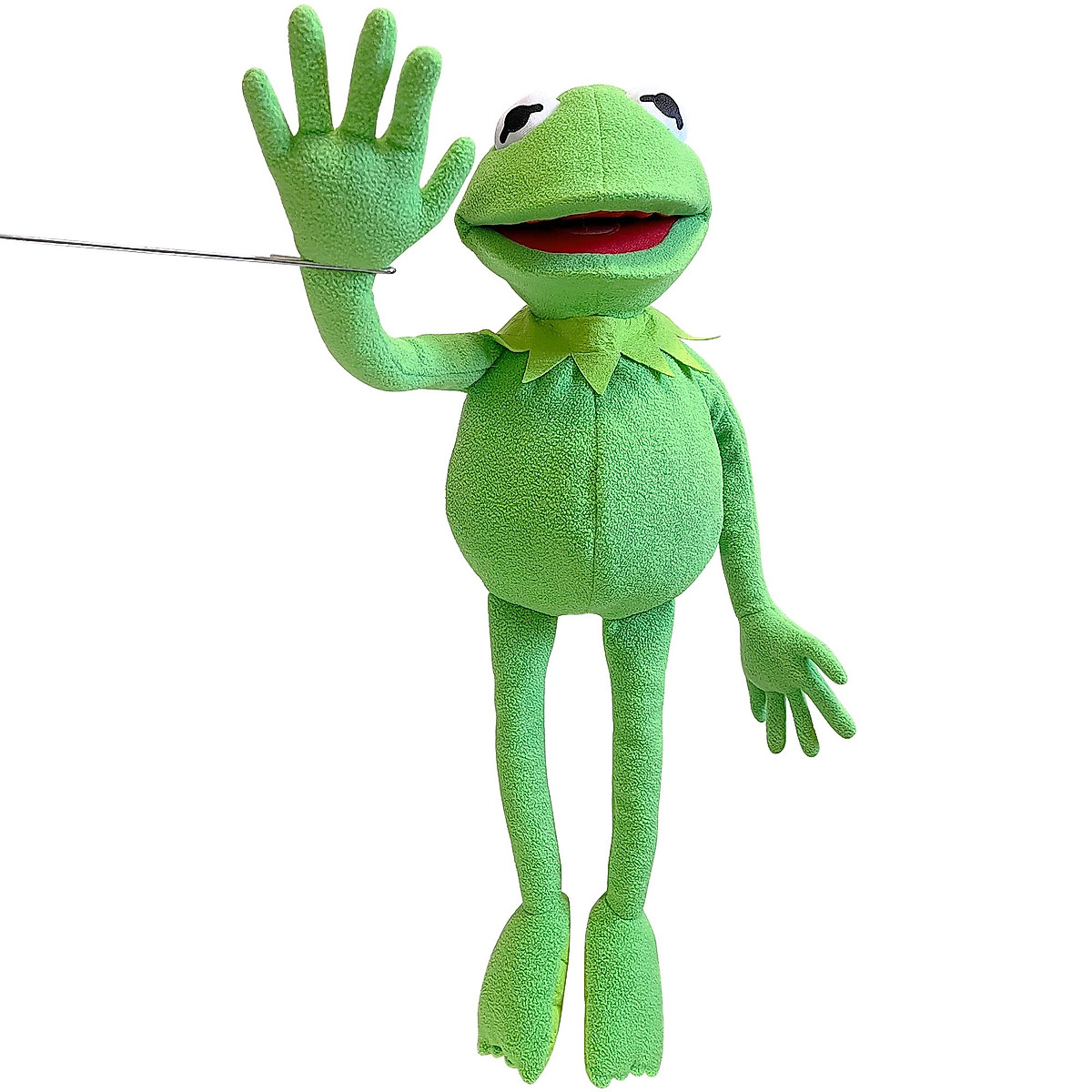 Kermit Frog Puppet with Puppets Control Rod & 50 Pcs Kermit The Frog Puppet Stickers, Hand Kermit Puppet Soft Stuffed Plush Toy for Boys & Girls - 24 Inches