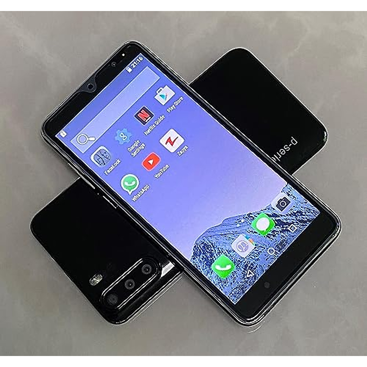 aderroo Unlocked Cell Phone，Y77 Android Smartphone, 5.72-inch IPS Full-Screen，Front and Rear Cameras，1GB RAM 8GB ROM，Only Supports Dual SIM Card Frequency Band of 3GWCDMA ：850/2100MHZ（Black）