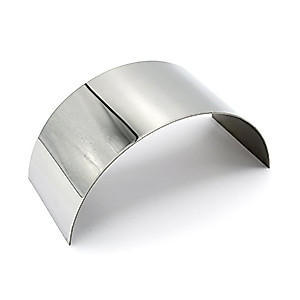 Plane Half Cylinder Convex Stainless Steel Mirror for use with Ray Box - 6.25" x 2.875" - 1mm Thick Approx. - Eisco Labs