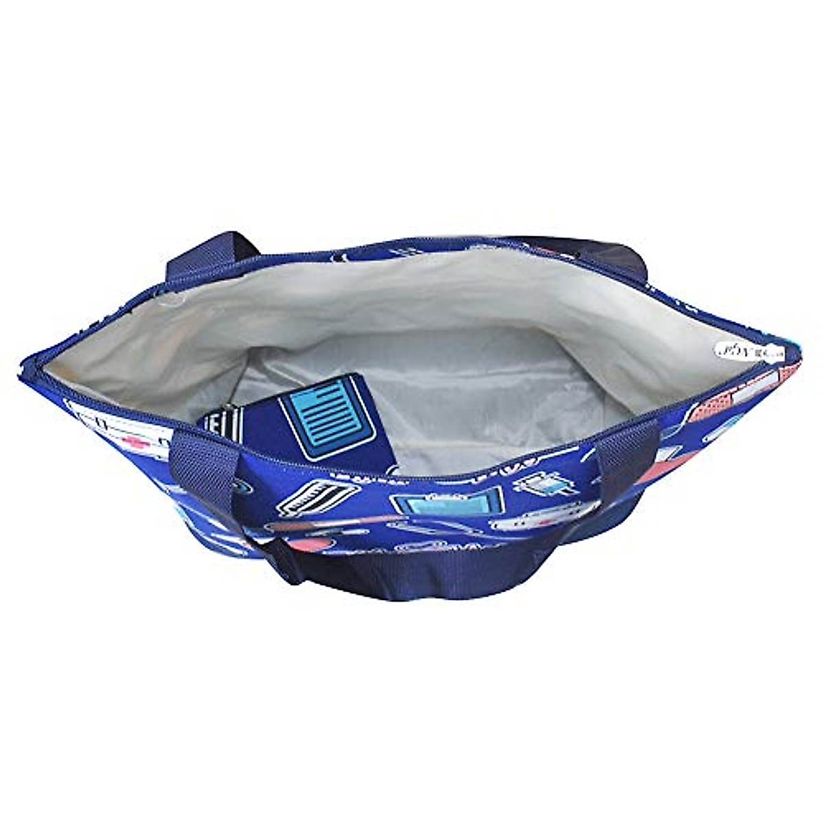 NGIL Medium Top Zipper Closure Canvas Tote Bag with Attached Matching Coin Purse For Teachers, Moms, Students and Nurses (Nurse Theme-navy)