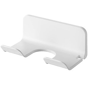 JCYUANI Hair Dryer Holder Wall Mounted Hair Dryer Rack Adhesive Blow Dryer Holder Bathroom Organizer Rack Holder Fit for Most Hair Dryers White