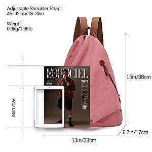 KL928 Canvas Vintage Backpack – Large Casual Daypack Outdoor Travel Rucksack Hiking Backpacks for Men Women