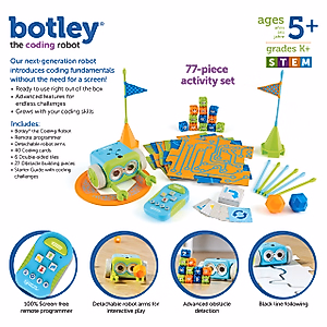 Learning Resources Botley The Coding Robot Activity Set - 77 Pieces, Ages 5+, Screen-Free Coding Robots for Kids, STEM Toys for Kids, Programming for Kids