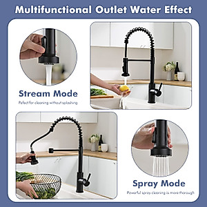GIMILI Black Touchless Kitchen Faucet with Soap Dispenser Motion Sensor Kitchen Faucets with Pull Down Sprayer Single Handle Kitchen Sink Faucet