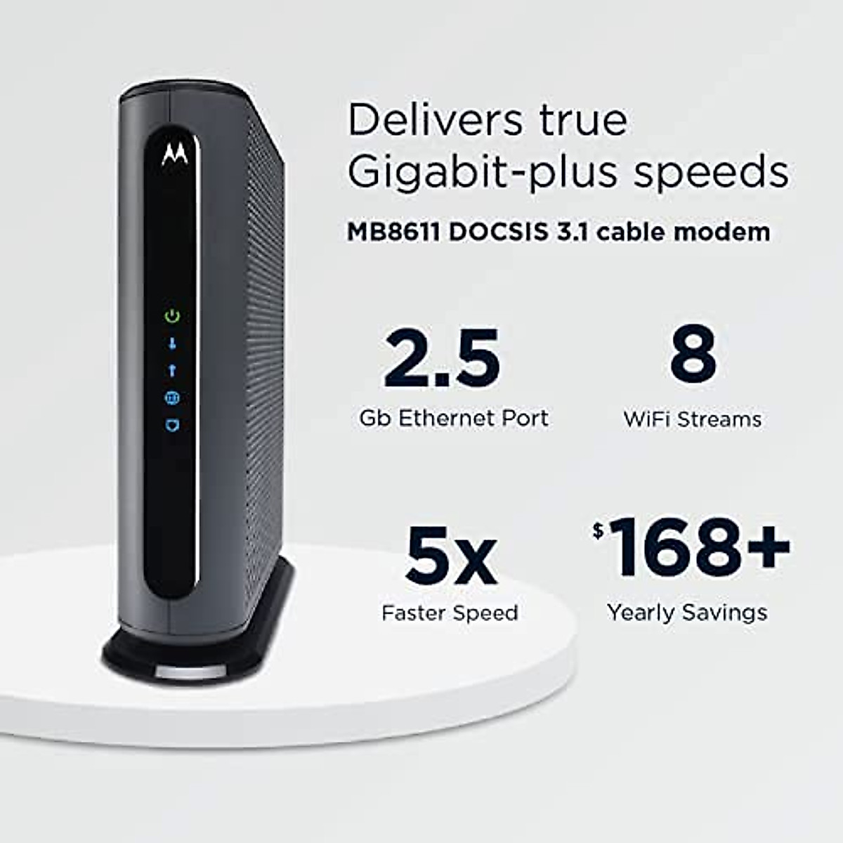 Motorola MH7601 Advanced WiFi 6 Router + MB8611 Multi-Gig DOCSIS 3.1 Cable Modem - Bundle