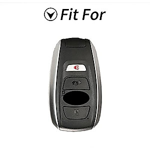 for Subaru 2014-2021 Forester, Impreza, Outback, WRX, BRZ, XV Crosstrek Genuine Leather 4 Buttons Remote Key Fob Case Cover with key chain