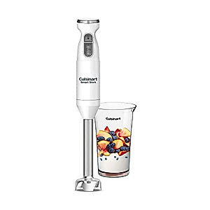 Cuisinart CSB-175 Smart Stick Hand 2-Speed Blender (White) Bundle with Spiral 8.7-Inch Whisk (2 Items)