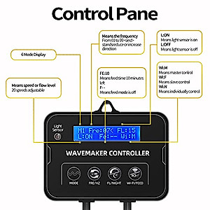 Aquarium Wave Maker With Controller, 3400 GPH DC Circulation Pump, Ultra-Quiet Fish Tank Powerhead for 60-120 Gal Freshwater Saltwater Tank
