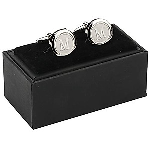 Dannyshi Mens Classic Stainless Steel Initial Cufflinks 26 Alphabet Initial Letter Cufflinks Business Wedding Shirts A-Z (U)