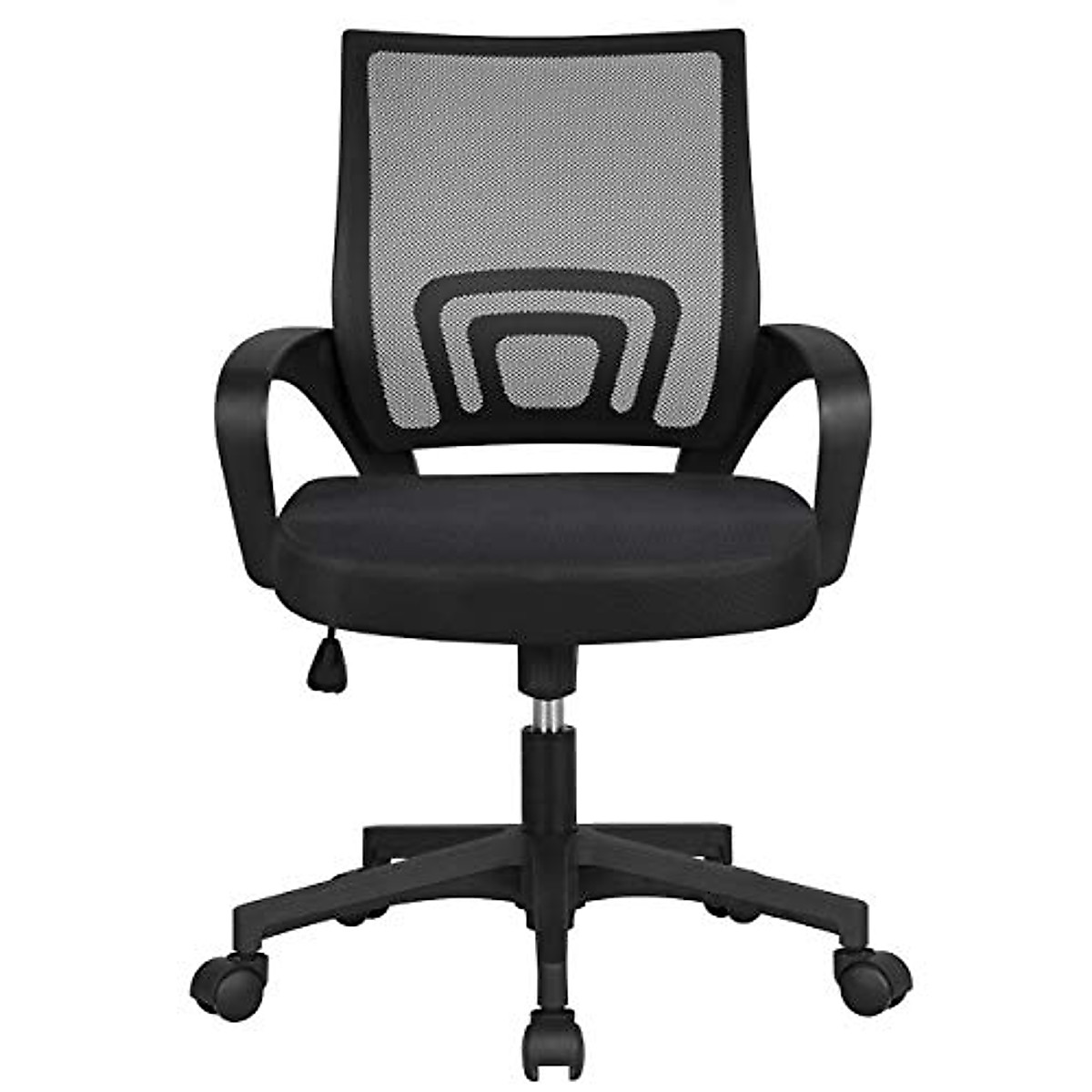 Yaheetech Home Office Modern Desk and Chair Set Computer Desk w/Drawer & Shelves with Ergonomic Mesh Height Adjustable Office Chair