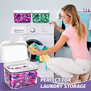 2 Pack 94OZ Laundry Pods Container,Laundry detergent dispenser with One-Press Lid,Laundry Pod Holder Containers For Laundry Powder,Dryer Sheet