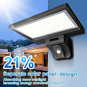 RIUVAO Solar Lights for Outside, 8000LM Led Motion Sensor Outdoor Lights, 4 Modes Solar Flood Lights Outdoor IP65 Waterproof for Yard Garden Path Parking lot（2pcs）