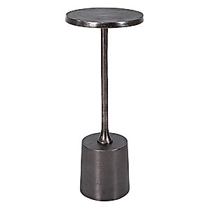 Uttermost Sanaga 10" Wide Textured Antique Nickel Modern Drink Table