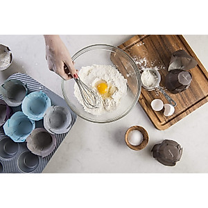 PaperChef Baking Cup: Lotus-Shaped Cupcake and Muffin Liners, Nonstick Parchment Papers, Tin and Ramekin Liner, 4 Elegant Colors, Biodegradable Paper Supplies, Kosher-Certified, (Multicolored, 12 cups