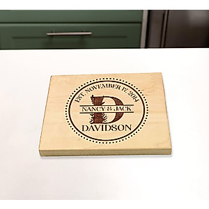 Personalized Cutting Board Wedding Gift for Couple Custom Rectangular Cutting Board Hubby Wifey Gift