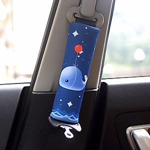 JBBERTH Auto Car Seat Belt Covers Shoulder Pads 2Pcs One Pair (Whale)