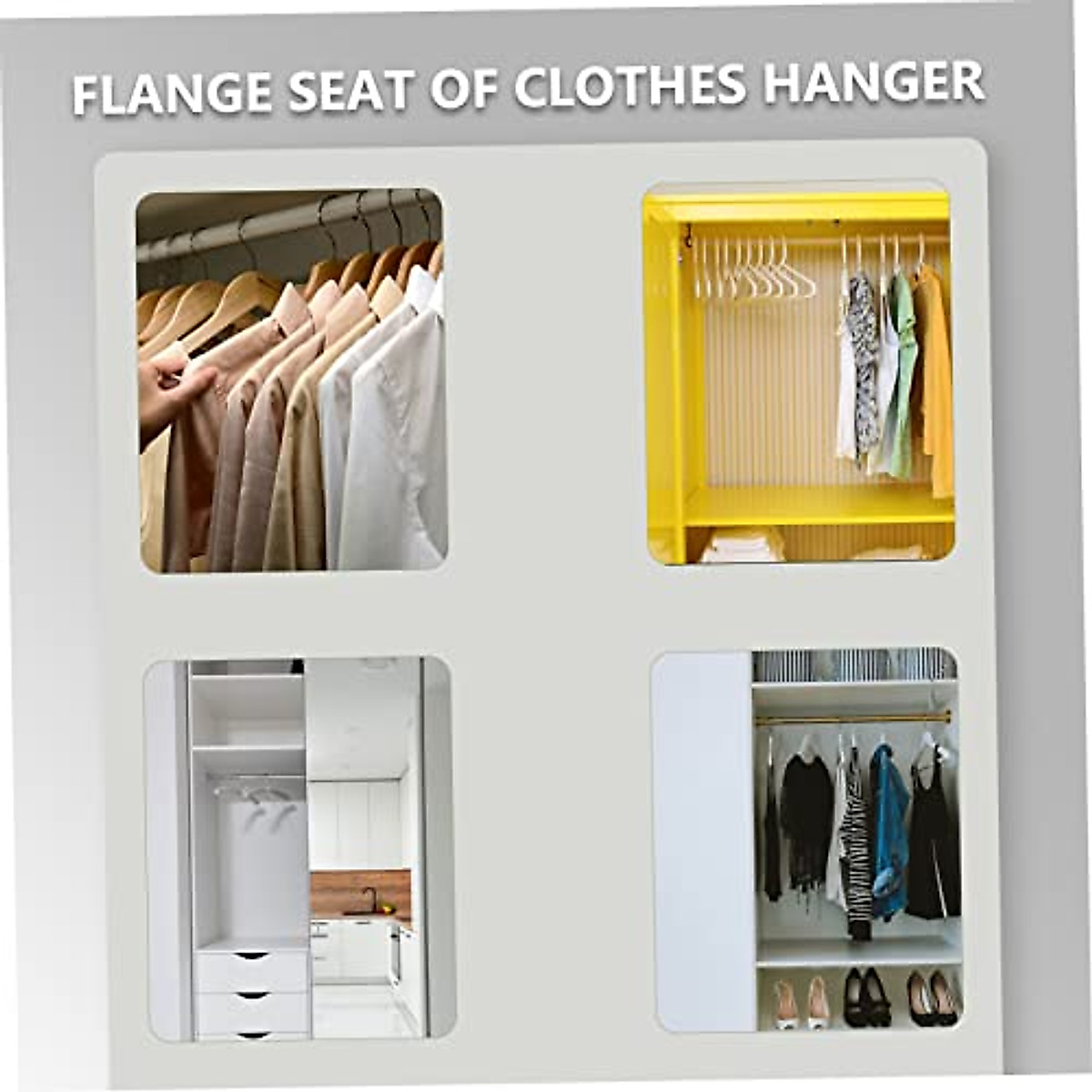 DECHOUS 8pcs Clothes Rail Flange Metal Curtain Rod Curtains Holders Shower Curtain Rod Holder Ceiling Rod Brackets Closet Rod End Curtain Pole Ceiling Brackets Wardrobe Pole Brackets