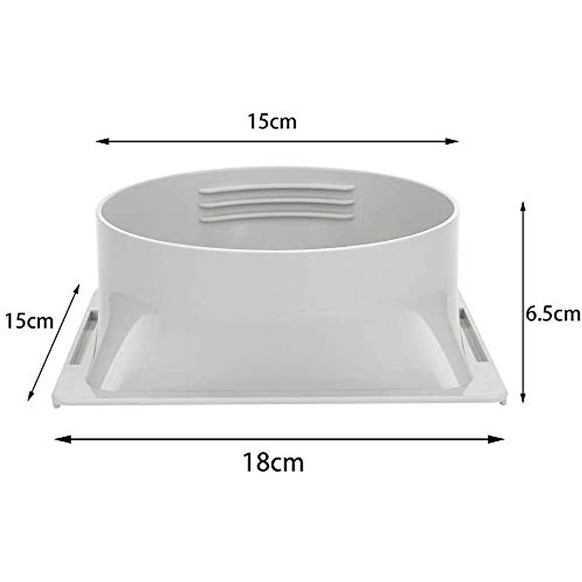 5.91'' Portable Air Conditioner Window Adapter Exhaust Hose Connector Tube Connector Air Hood Baffle Plate Mobile air Conditioning Accessories (5.91'' (150mm) Square mouth white)
