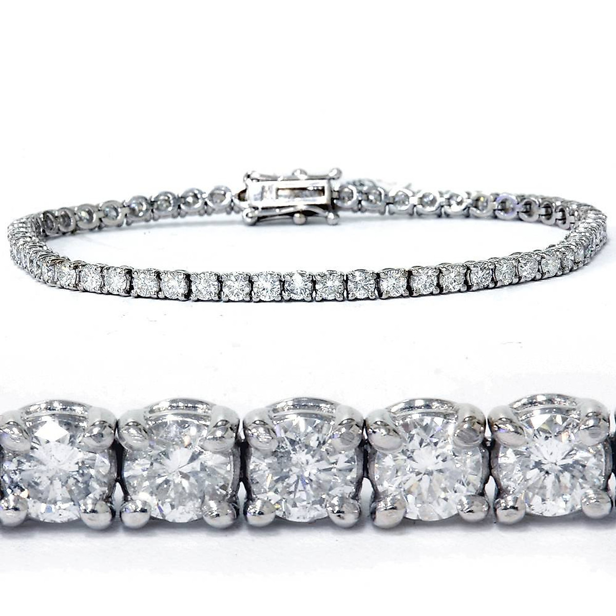 P3 POMPEII3 18K White Gold 4 Ct Diamond Tennis Bracelet 7"