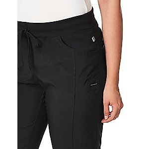 Cherokee Infinity Women Scrubs Pant Low Rise Straight Leg Drawstring 1123A, L, Black