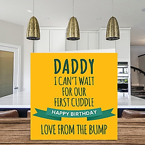 Stuff4 Fun Birthday Card for Dad - First Cuddle - Happy Birthday Cards for Dad from Bump, Cute Father Birthday Gifts, 5.7 x 5.7 Inch Special Greeting Cards Gift for Daddy Papa