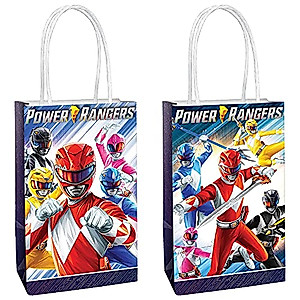 Power Rangers Kraft Bags - 8 1/4" x 5 1/4" | Multicolor | 8 Pcs.