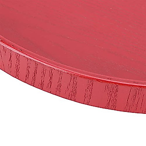 Round Tray, Wooden Tea Tray Chinese Wedding Tea Tray Multifunctional Food Trays Red Plate for Home Kitchen Party,Wedding Supplies