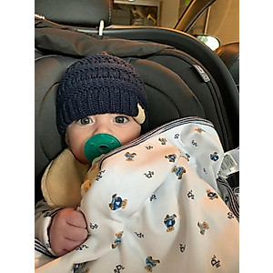 Funky Junque Exclusives Infant Winter Beanie, Newborn Winter Hat 100% Acrylic Material, Ribbed Knit Design, Moisture-Wicking Properties, Baby Beanies 6-12 Months Toddler Winter Hat (Black)