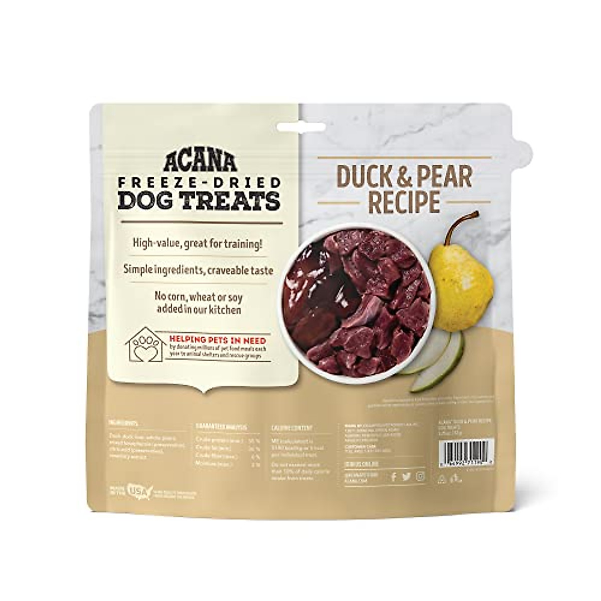 ACANA Singles Freeze Dried Dog Treats, Limited Ingredient Grain Free Duck & Pear Recipe, 3.25oz