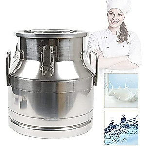 3.16Gallon Stainless Steel Milk Can Ice Bucket Wine Bucket,Water Jug Liquid Storage Pail,Commercial Fermentation Barrel,Canisters for Kitchen