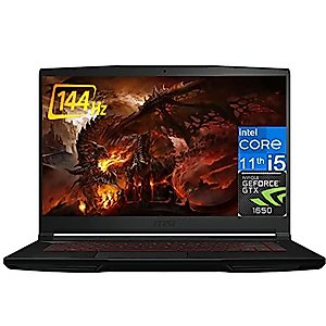 MSI GV15 15.6" FHD 144Hz Gaming Gamer Laptop Newest, Intel Core i5-11400H Up to 4.5GHz, GeForce GTX 1650, 16GB RAM, 512GB NVMe SSD, Wi-Fi 6, USB Type-C, Windows 11 +GM Accessories