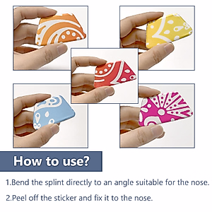 MUROCEA Aluminum Nasal Splints, External Nose Support Protector for Rhinoplasty Septoplasty, Nose Brace Fracture, ENT, Orthopedic Immobilization, Random Pattern, 5Pcs (S)