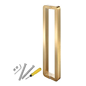 Square Push Pull Door Handle Include Fittings,Stainless Steel Sliding n Door Handle Hardware,for Shower Glass Sliding/Interior Exterior Door,6 Colors