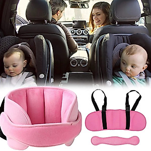 RUITASA Car Seat Head Support Band, Safety Car Seat Neck Relief, Adjustable Child Car Seat, Infants and Baby Head Support(Pink)