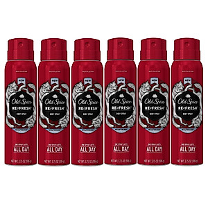 Old Spice Wild Collection Re-Fresh Deodorant Body Spray, Wolfthorn 3.75 oz (Pack of 6)6