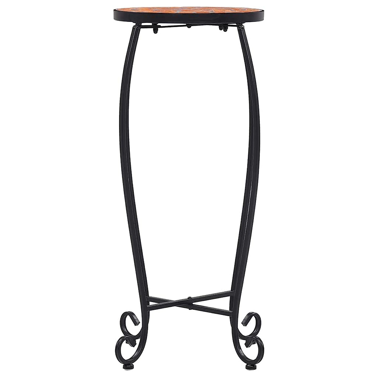 QZZCED Plant Display Tbale,Outdoor Mosaic Side Table with Ceramic Table Top,Outdoor Accent Table, Outdoor Patio Furniture,for Patio Garden Balcony Office,Mosaic Tables 3 pcs (Terracotta) Ceramic