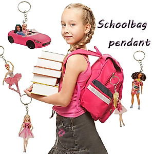 Dymuchi Style 3D Printed Personalized Key Rings, 5 Piece Acrylic Cute Key Charms, School Bag Charms, Tote Bag Charms (5pcs)