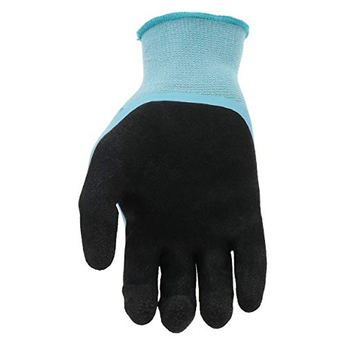 Miracle-Gro MG30604 Water Resistant Grip Gloves – [1 Pair, Small/Medium] Aqua, Double Dip Flat Latex Gloves with Elastic Knit Wrist (Pack of 2)