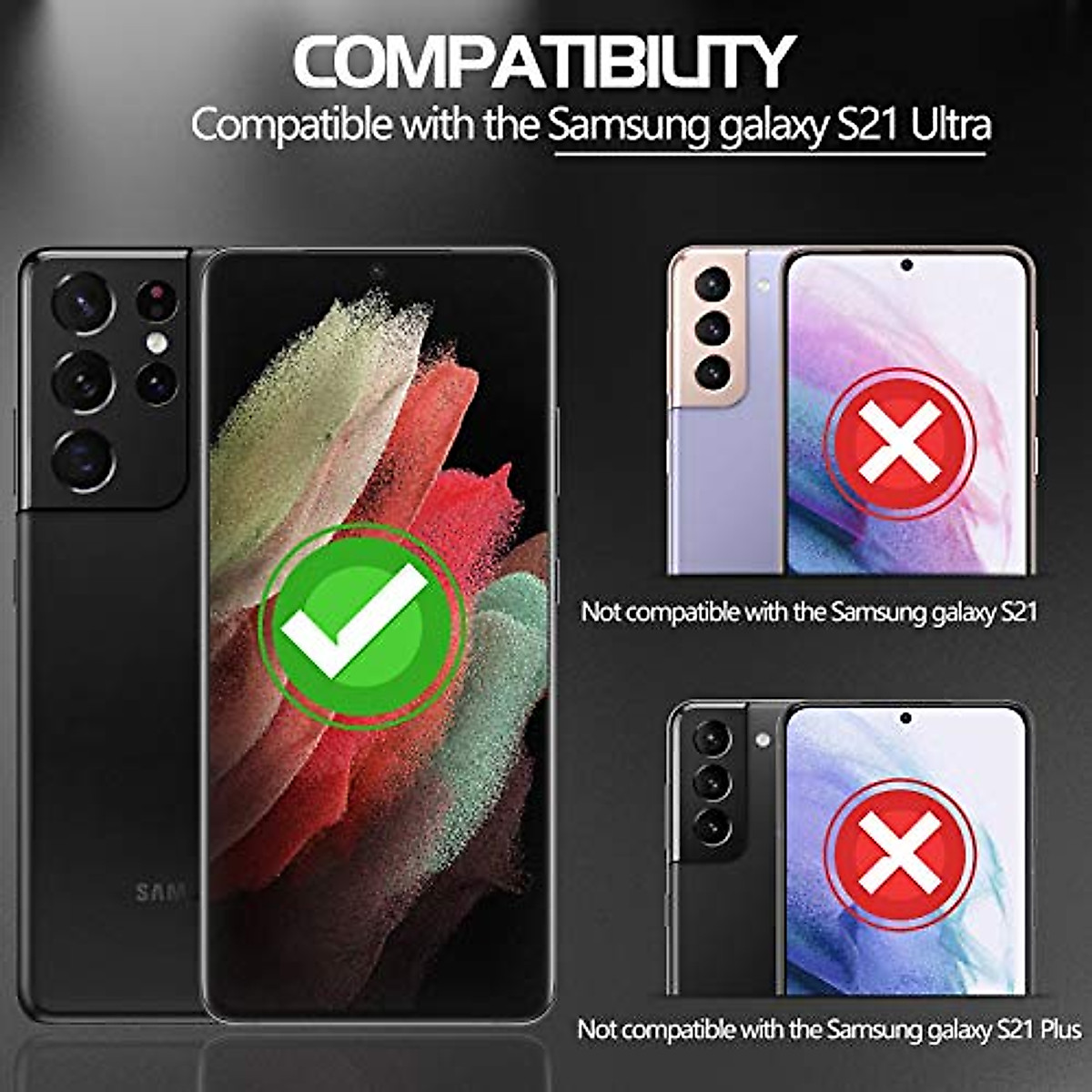 [2 Pack] YWXTW for Galaxy S21 Ultra Privacy Screen Protector, Tempered Glass Anti-Spy 9H Hardness Film for Samsung Galaxy S21 Ultra 6.8”, 3D Curved Edge Easy Install [Don’t Support Fingerprint Unlock]