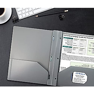 Better Office Products Gray Plastic 2 Pocket Folders with Prongs, 24 Pack, Heavyweight, Letter Size Poly Folders with 3 Metal Prongs Fastener Clips, Gray