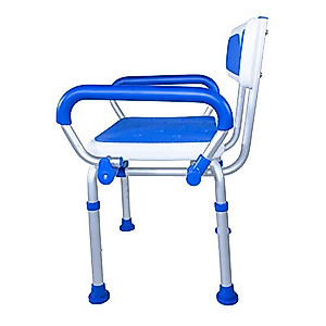 PCP Shower Safety Chair, Bath Bench with Backrest, Swing Arms, Adjustable Height, Medical Senior Support, Chair Style, Foam Padded