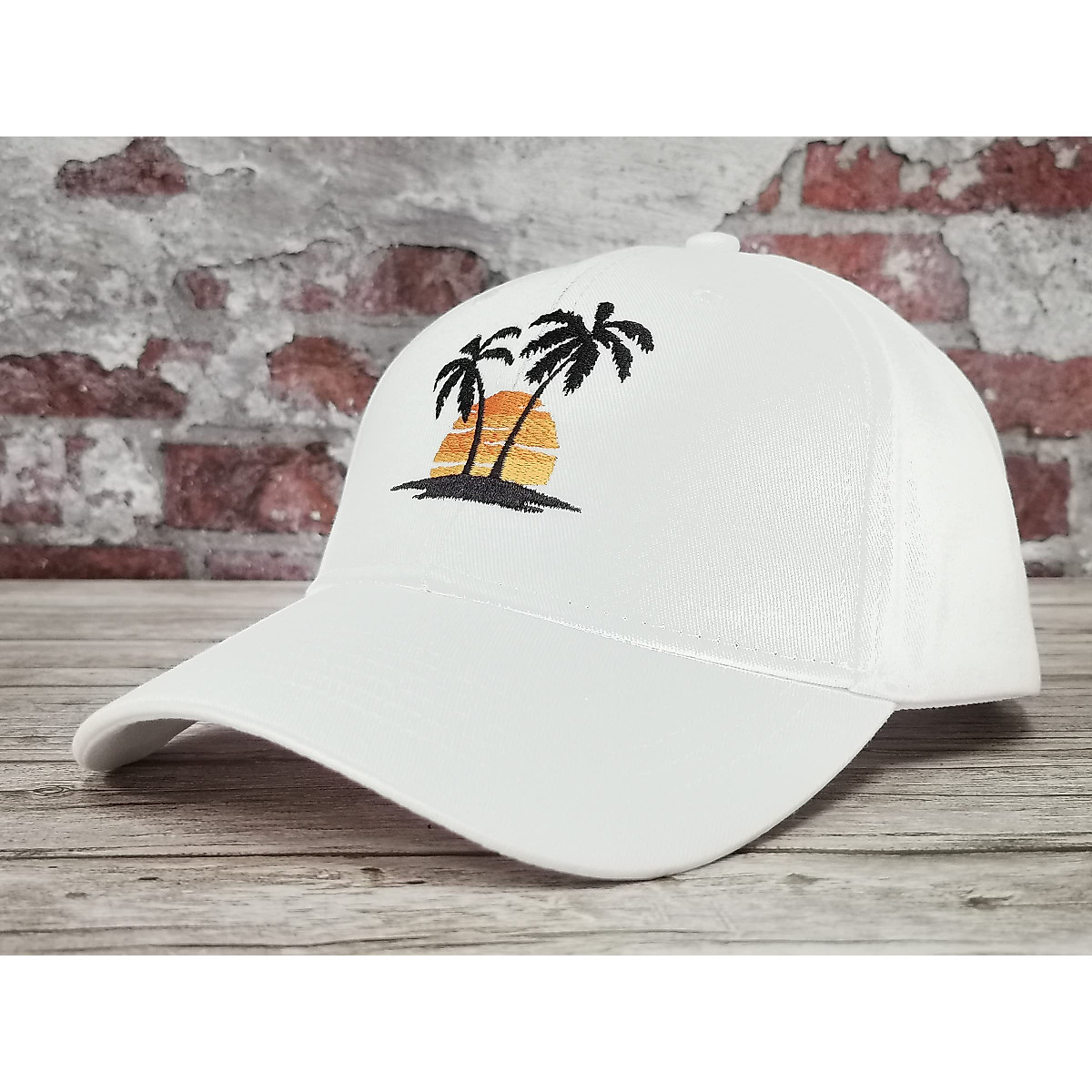 Hepandy Palm Tree Embroidered Baseball Cap for Women Men Girl, Summer Beaches Outdoor White Trucker Hats Adjustable Snapback Golf Dad Hats