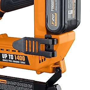 Freeman PE20V2118G2 20 Volt Cordless 2-in-1 18-Gauge Nailer/Stapler Kit with Lithium Ion Battery, Charger, Bag, and Fasteners (400 Count) – 1400 Shots per Charge
