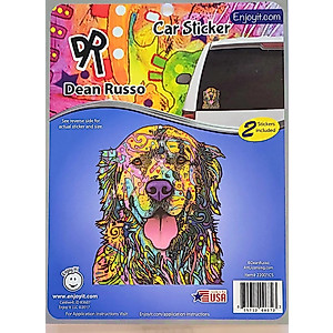Enjoy It Dean Russo Golden Retriever Car Stickers, Outdoor Rated Vinyl Sticker Decals for Windows, Bumpers, Laptops or Crafts - 2 Pieces