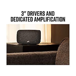 Polk SR2 Wireless Surround Sound Speakers for Select Polk React and Polk Magnifi Sound Bars - Immersive Surround Sound, Easy Set Up, Multiple Placement Options, 2 Count (Pack of 1)