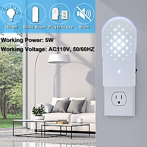 Phosooy 2 Packs Plug-in Mosquito Traps with 10 Glue Boards, Indoor Wall Insect Catchers with 365nm Blue-Violet Lights for Mosquitos, Moths, Fruit Flies, Gnats and Other Small Flying Bugs