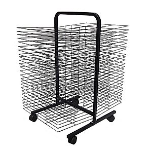 JIAHESHYP 5 Sizes Mobile Art Drying Rack, Classroom Studio Home Painting Drying Rack for Kids, Artists, Double Sided Art Rack Storage Organizer on Wheels, Drying & Print Racks (Size : 50-Layer)