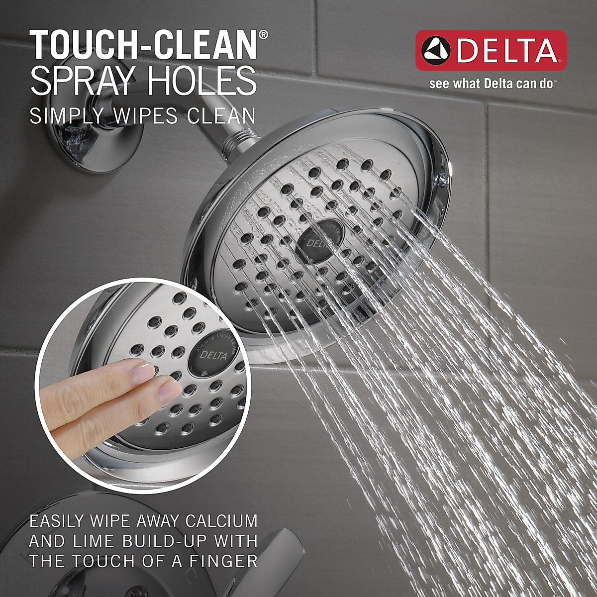 Delta Faucet Woodhurst 14 Series Single-Handle Chrome Tub and Shower Faucet, Shower Trim Kit with Single-Spray Chrome Shower Head, Shower System, Chrome T14432 (Valve Not Included), Without Rough