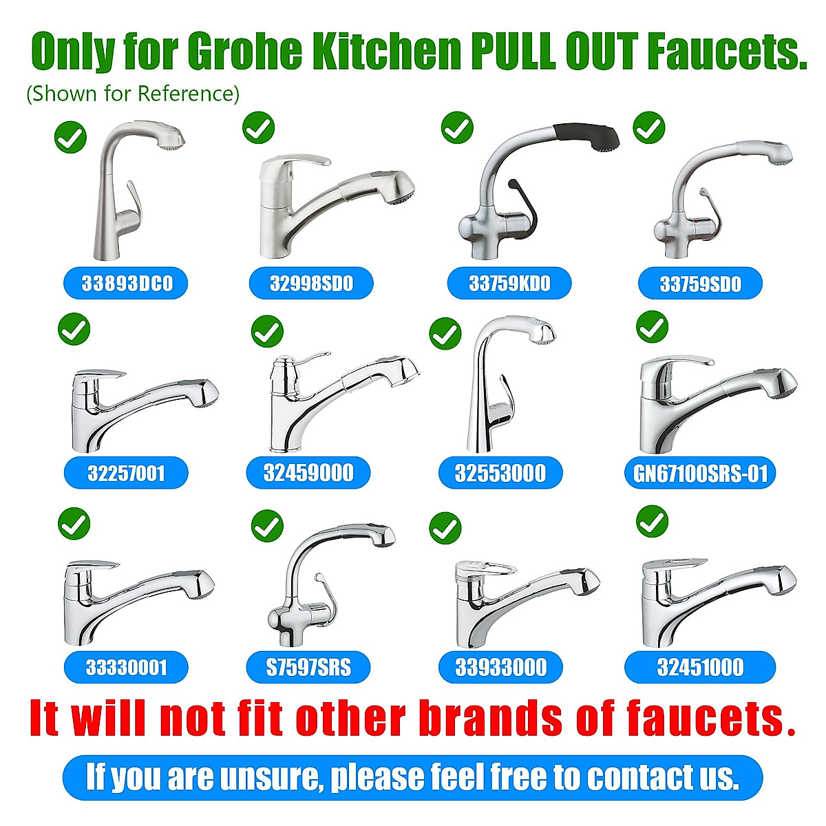 faucet hose replacement parts for Grohe 48293000 Flexible Kitchen Faucets Hose