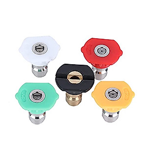 Pressure Washer Tip, Stainless Steel 5PCS Pressure Washer Nozzle for Sidewalk for Washing Car for Garden